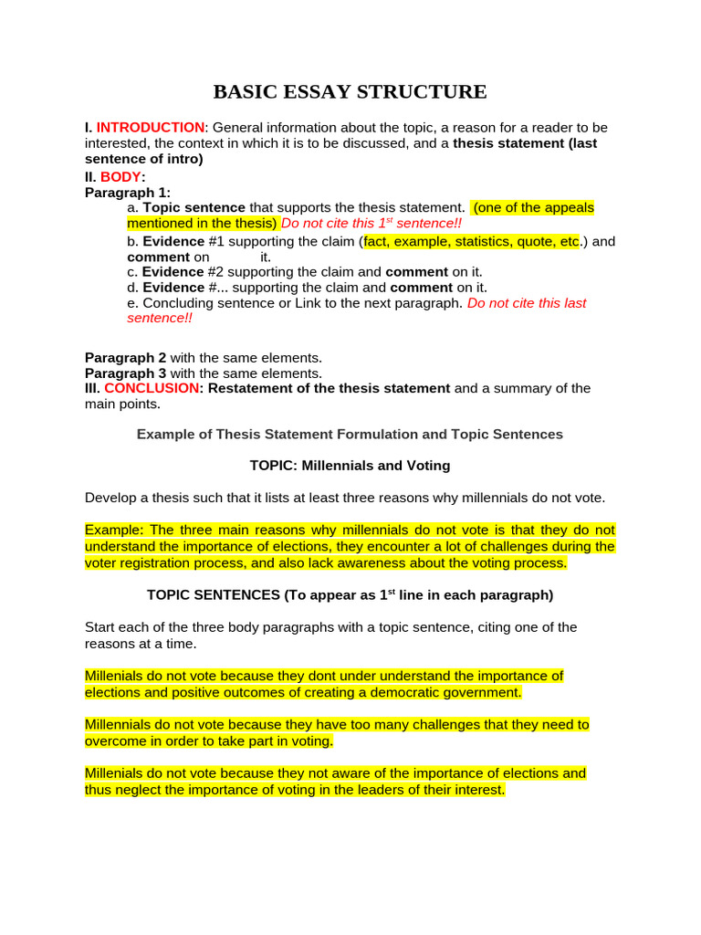 5.BASIC ESSAY STRUCTURE | PDF