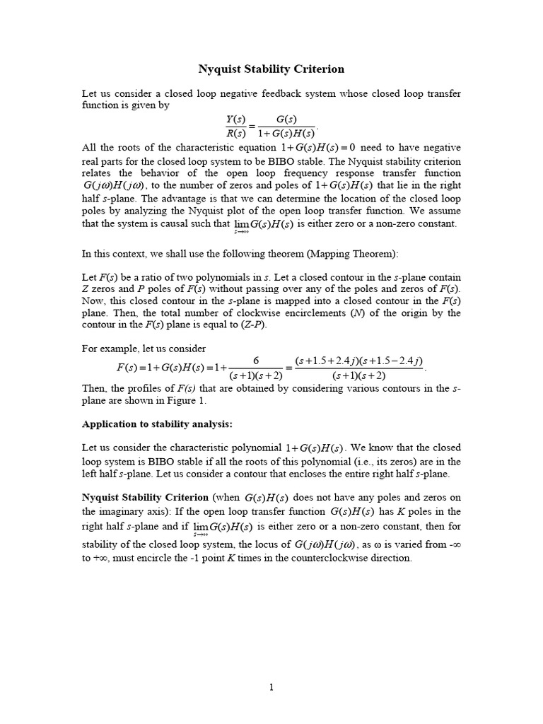 Nyquist Stability Criterion Explained | PDF | Mathematical Objects ...