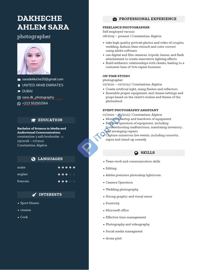 DAKHECHE - AHLEM SARA - Resume - 28-10-2023-23-26-31 | PDF | Imaging