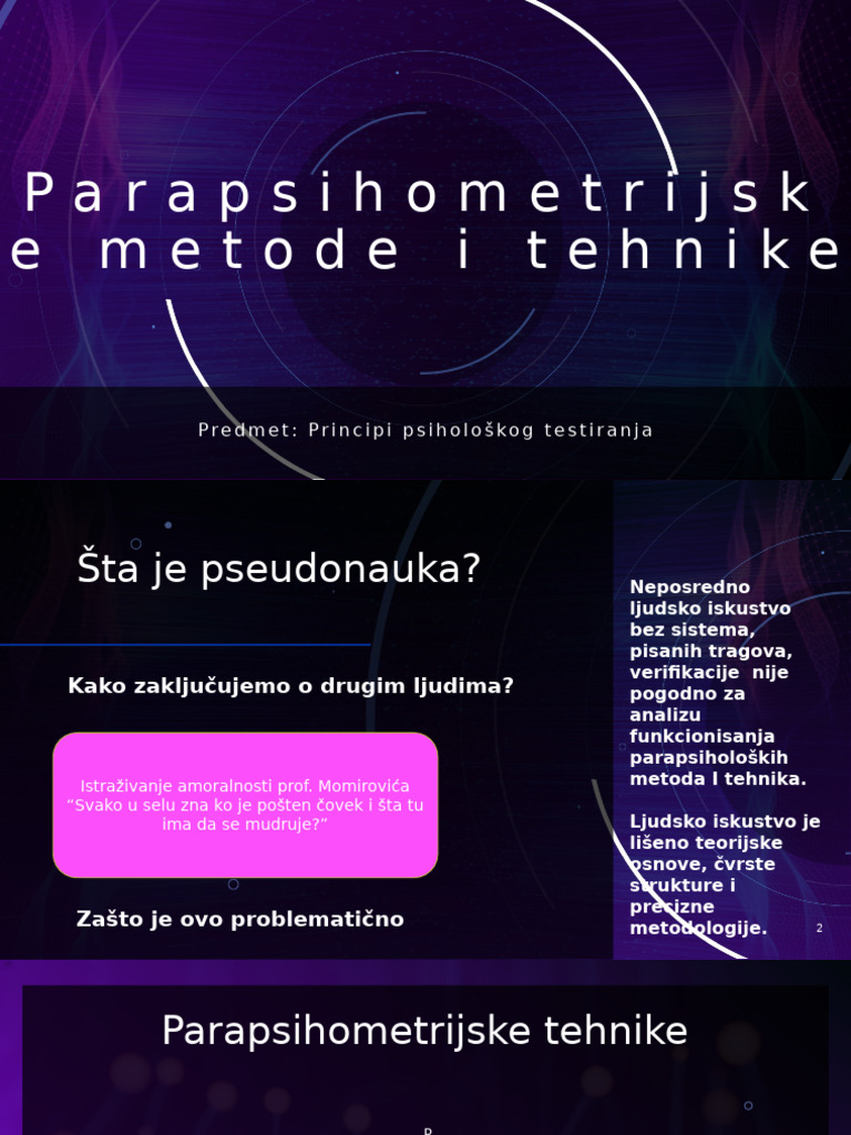 Parapsihometrijske Metode | PDF