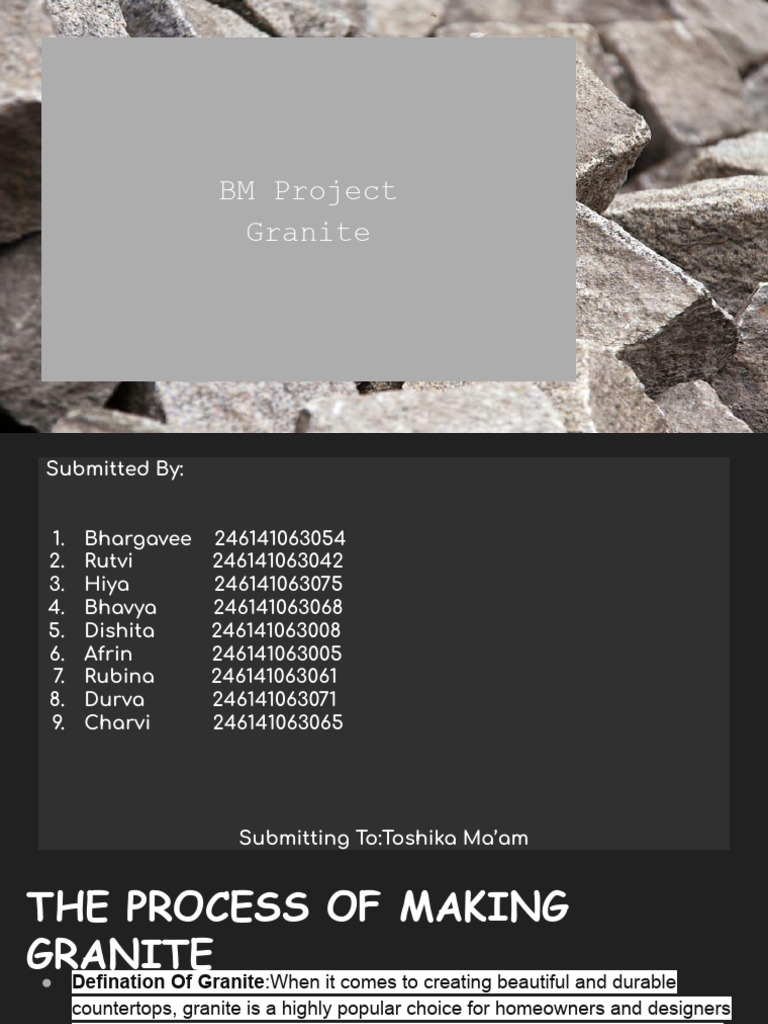 BM Project Granite | PDF | Countertop | Granite