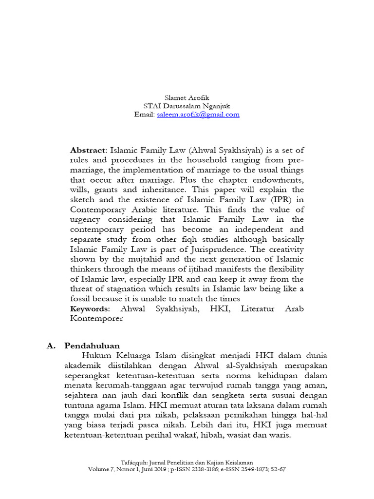 Artikel Kitab Al Ahwal Syakhsiyyah | PDF