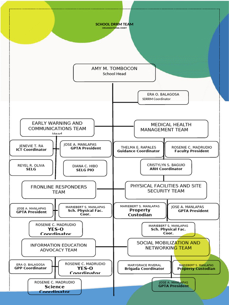 School DRRM Team Organizational Chart | PDF