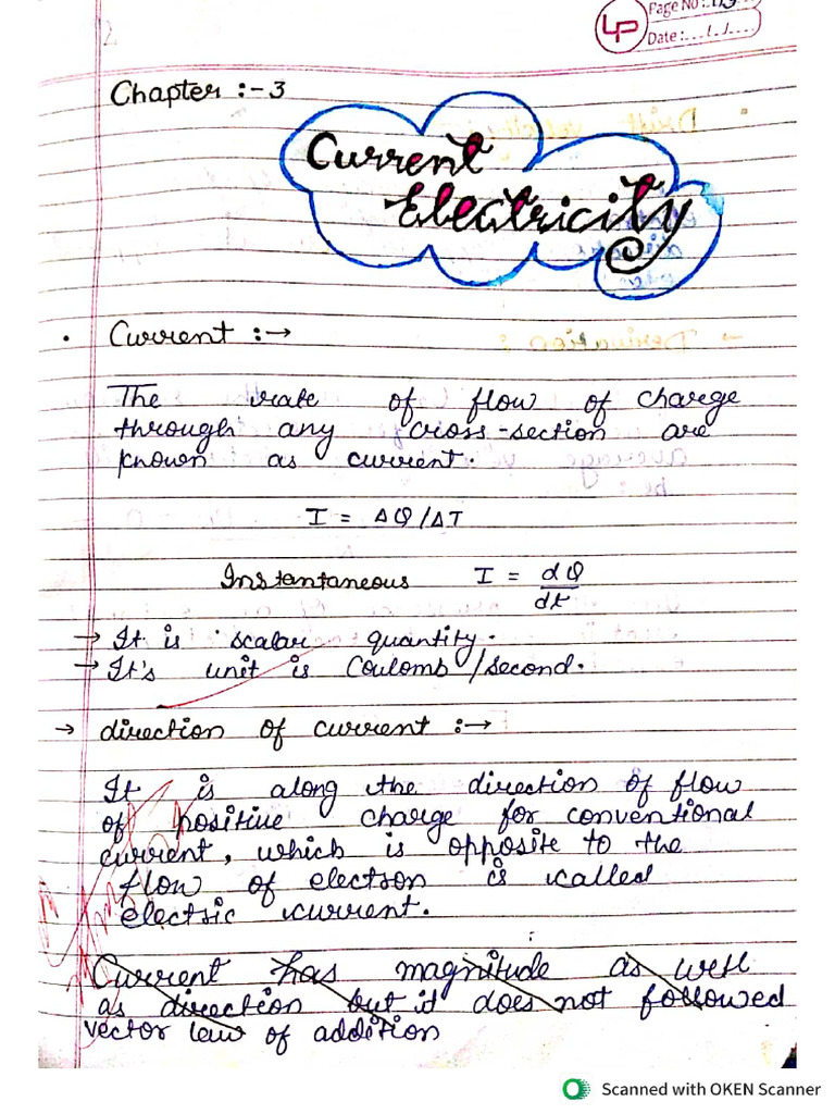 Current Electricity Notes | PDF