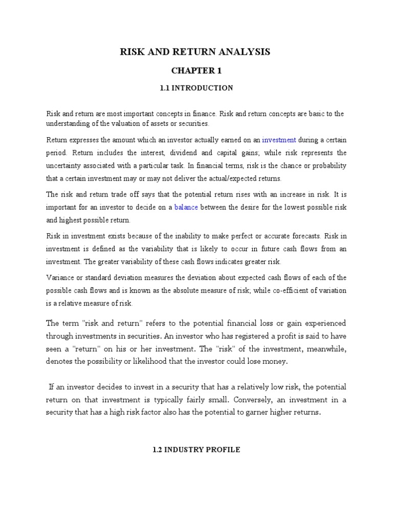 Risk and Return Analysis | PDF | Beta (Finance) | Risk