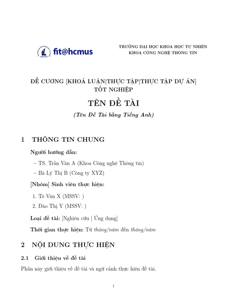 Mau de Cuong de Tai Tot Nghiep - 2022 | PDF