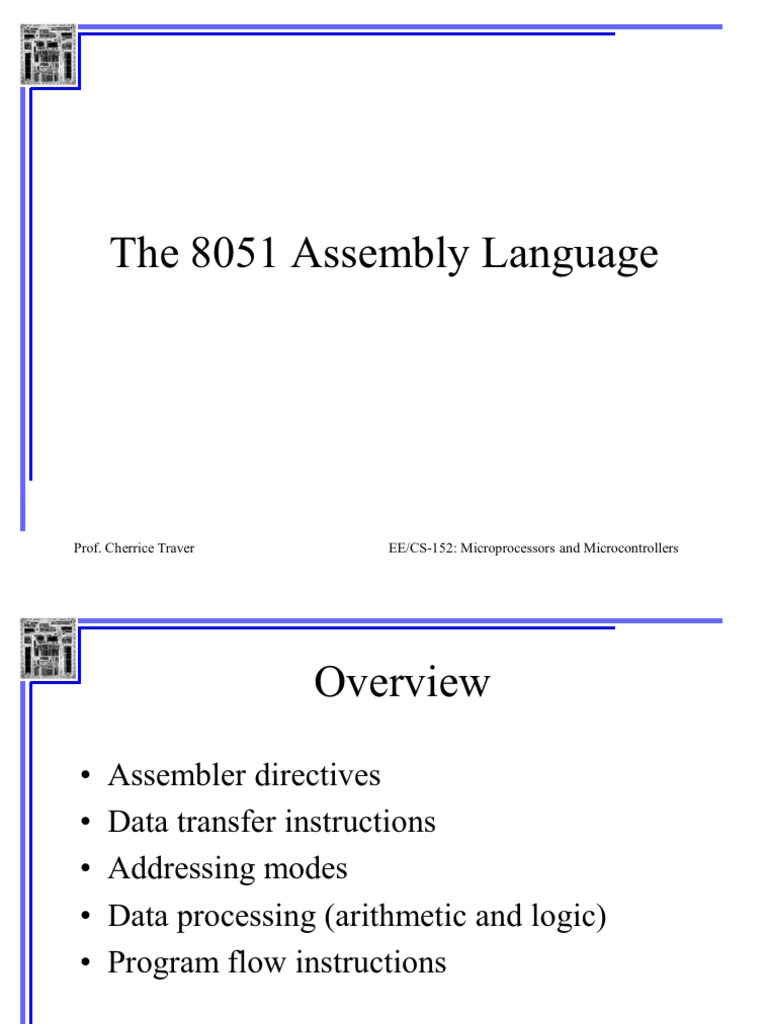 The 8051 Assembly Language | PDF | Instruction Set | Central Processing Unit