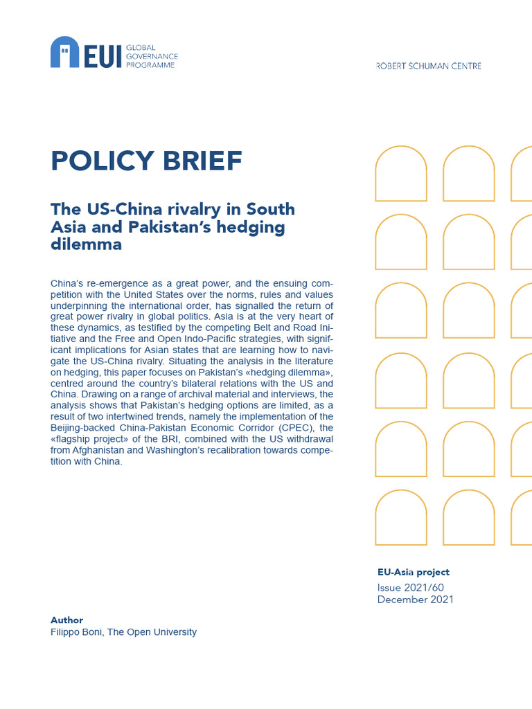 Pakistan's Hedging in US-China Rivalry | PDF | Pakistan | European Union
