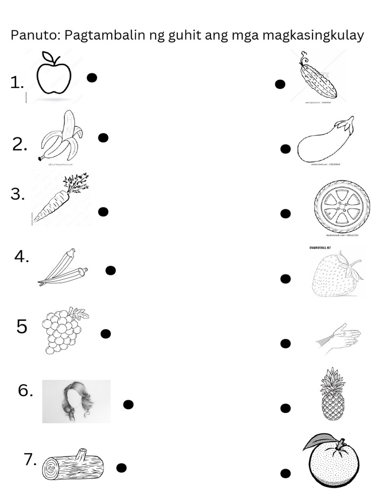 Panuto Pagtambalin Ng Guhit Ang Mga Magkasingkulay_20240906_160909_0000 | PDF
