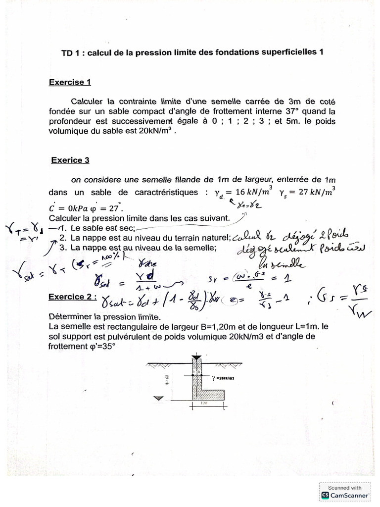 Correction Td 1 et 2 géotechnique | PDF