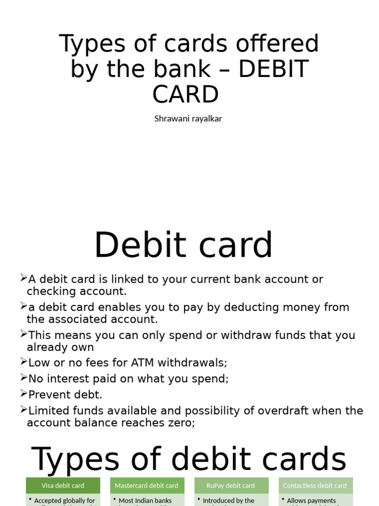 Types of Debit Cards Explained | PDF | Debit Card | Visa Inc.