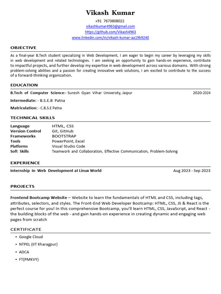 vikash resumes | PDF