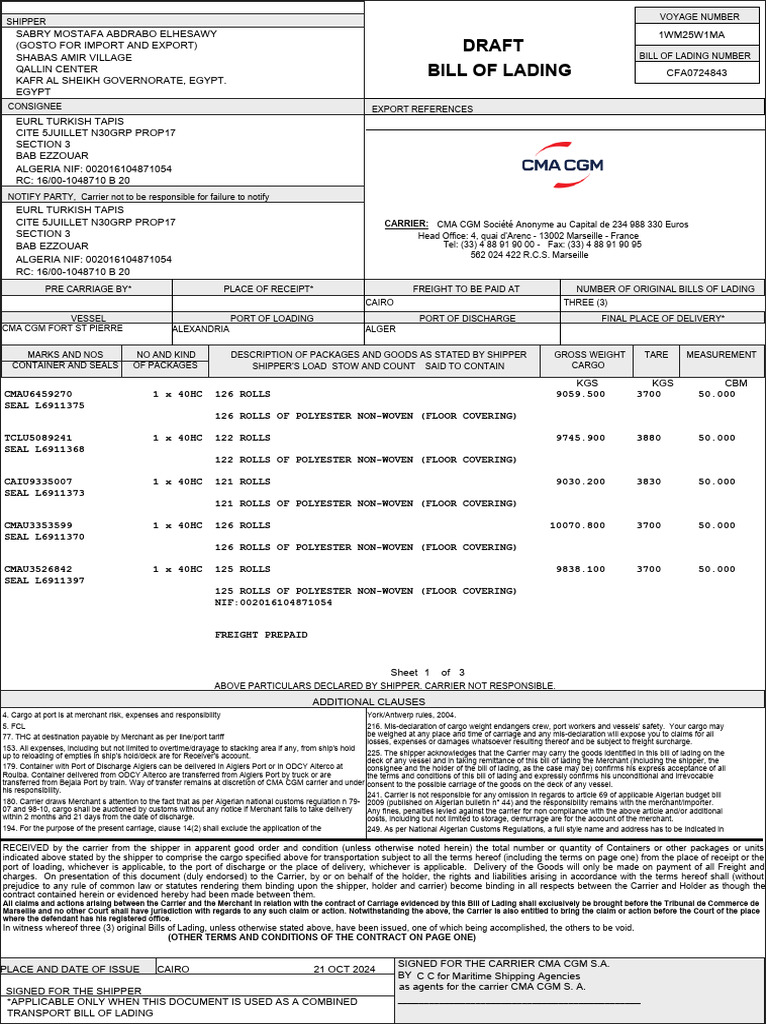 bl | PDF | Cargo | Bill Of Lading