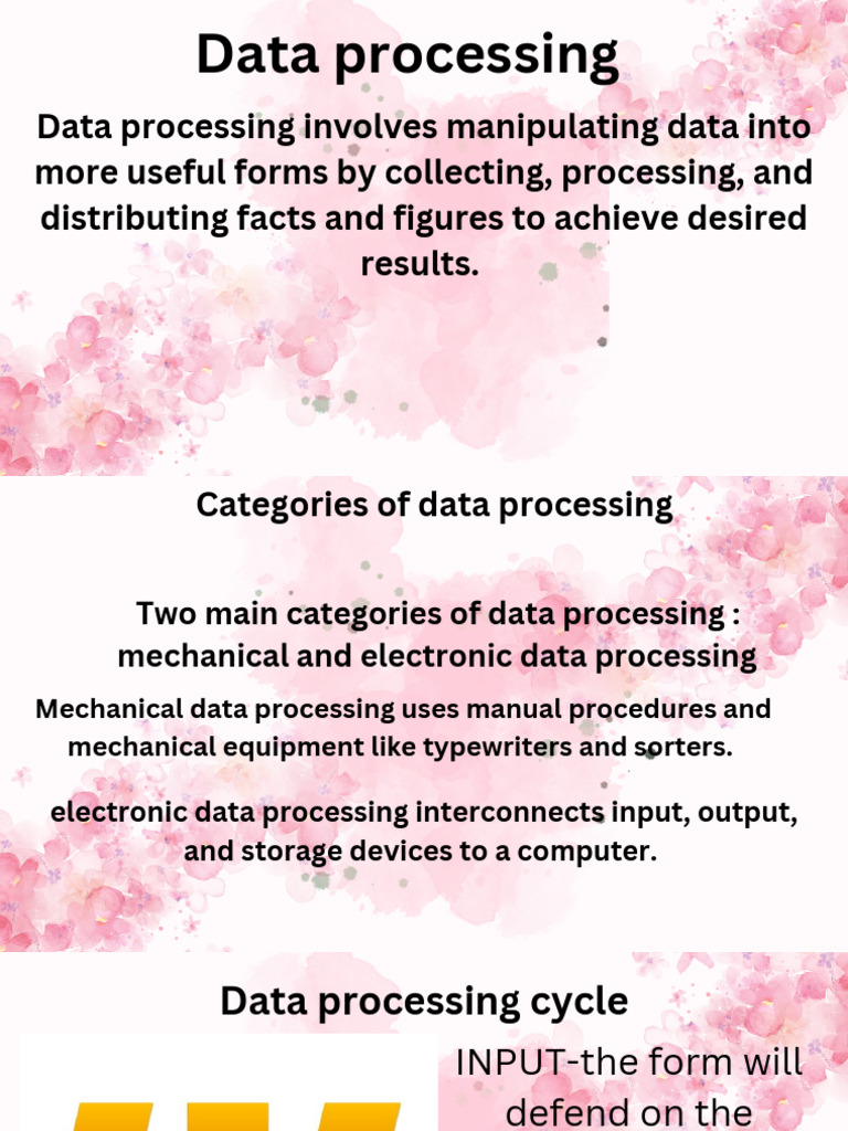 Data Processing: Types and Cycle Explained | PDF