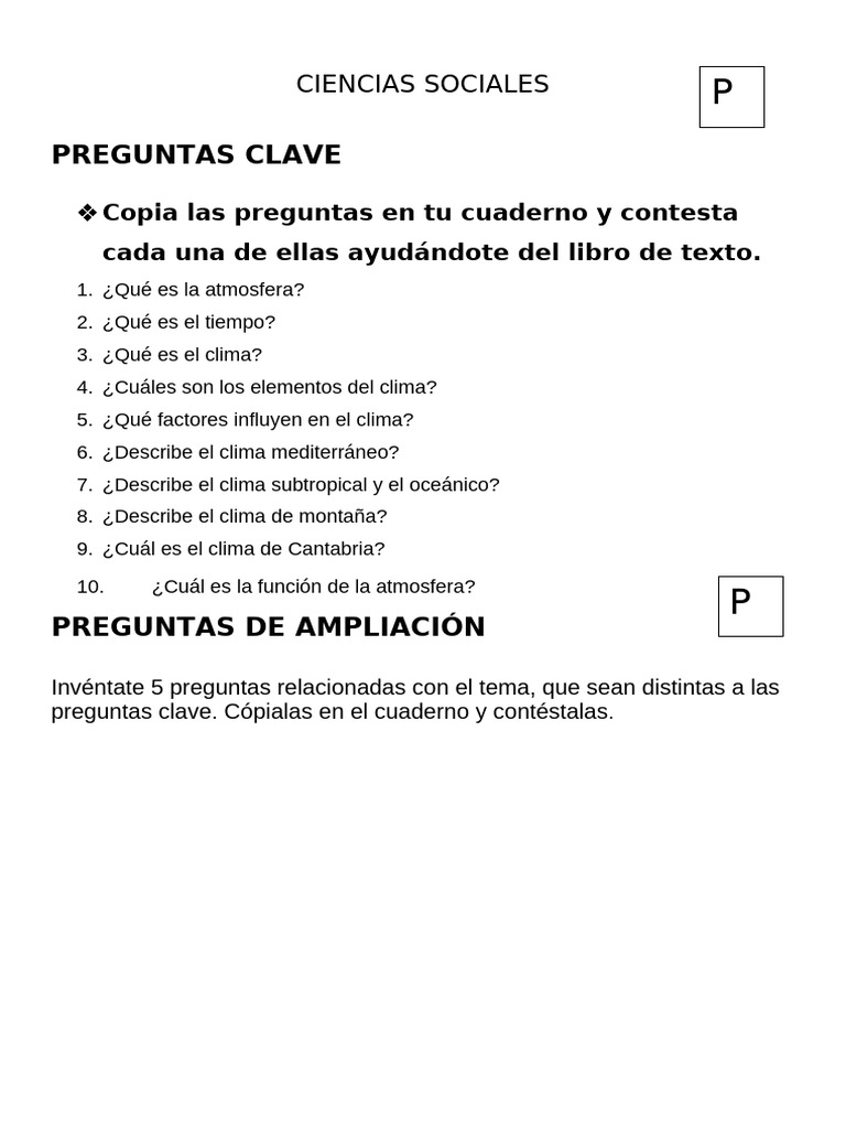 Preguntas y Definiciones sobre Clima y Atmósfera | PDF