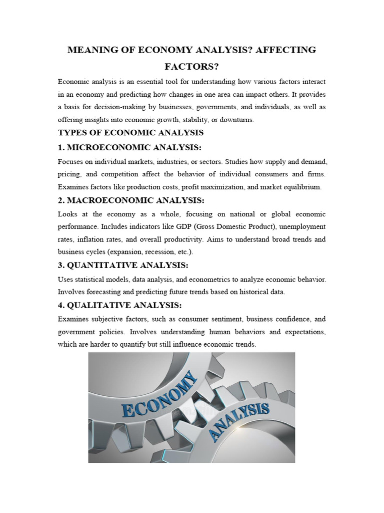 Meaning of Economy Analysis | PDF | Economics | Macroeconomics