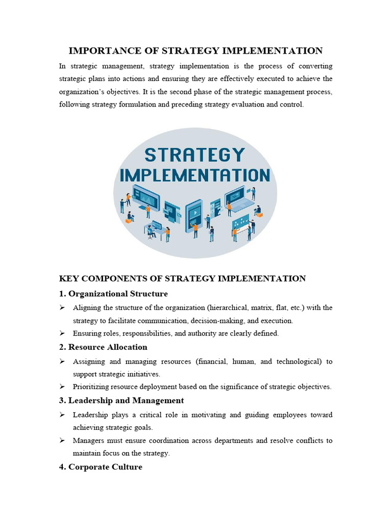 Importance of Strategy Implementation | PDF | Goal | Strategic Management