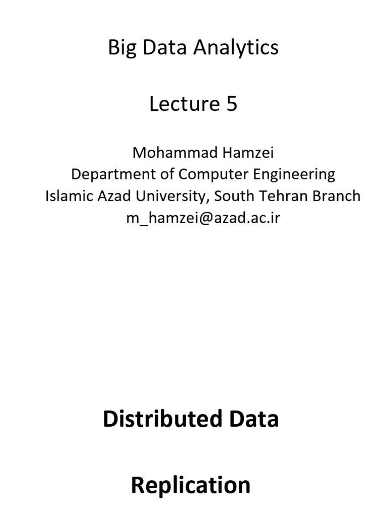 IAU-ST-Lecture5 | PDF | Replication (Computing) | Scalability