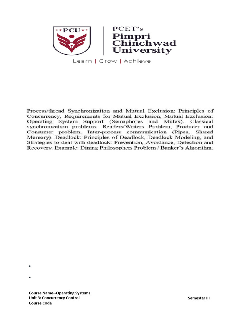 Unit 3 - Concurrency Control | PDF | Vertex (Graph Theory) | Process (Computing)