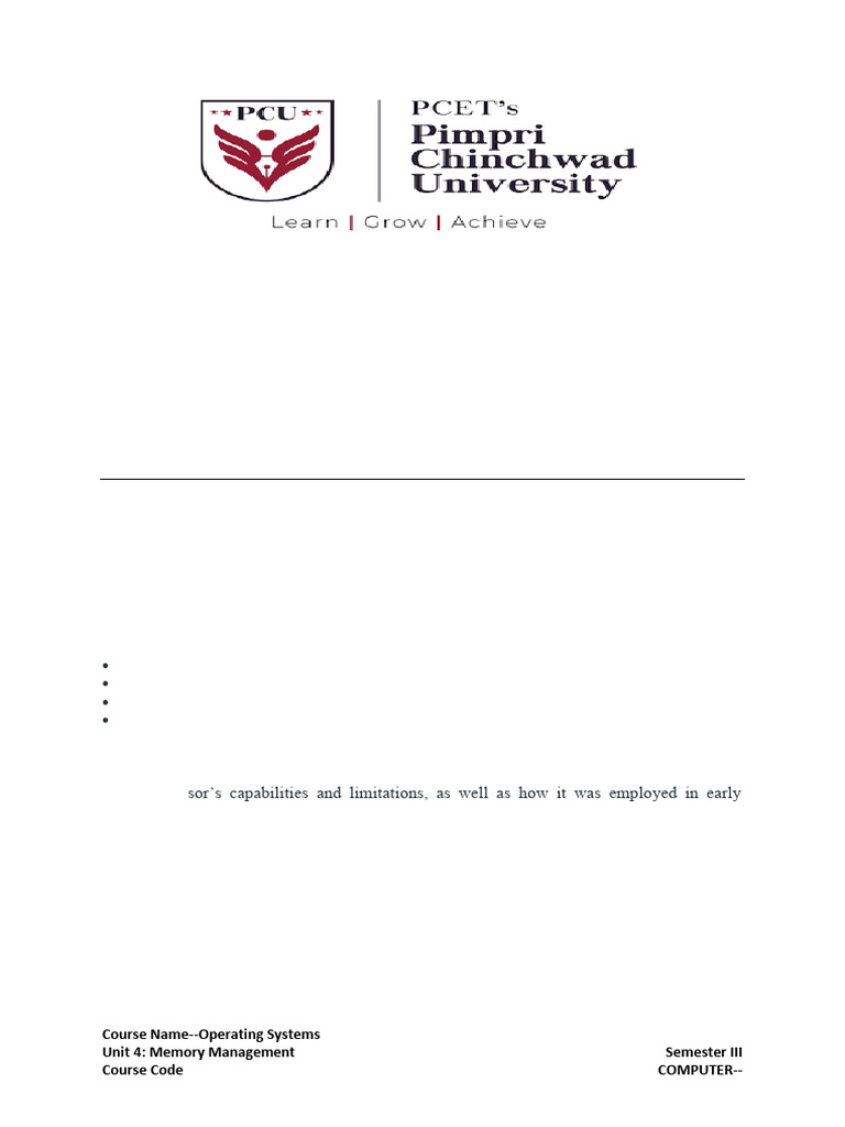 unit 4 - memory management | PDF | Computer Data Storage | Process (Computing)
