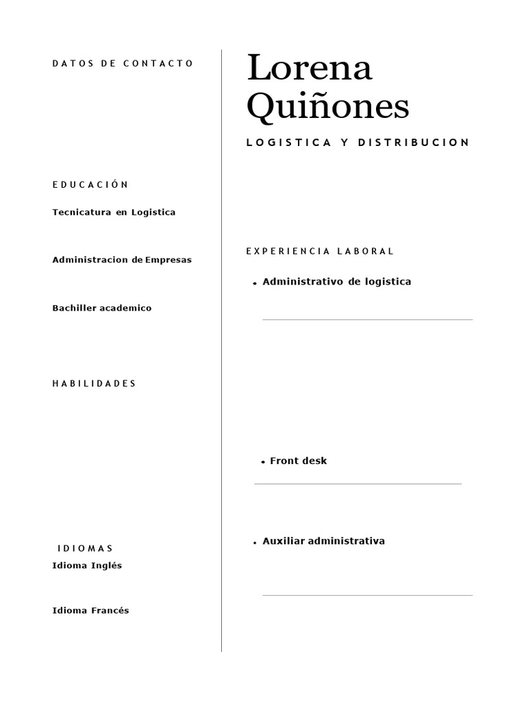 Curriculum Vitae Lore Q 2024 | PDF | Logística | Jerga corporativa