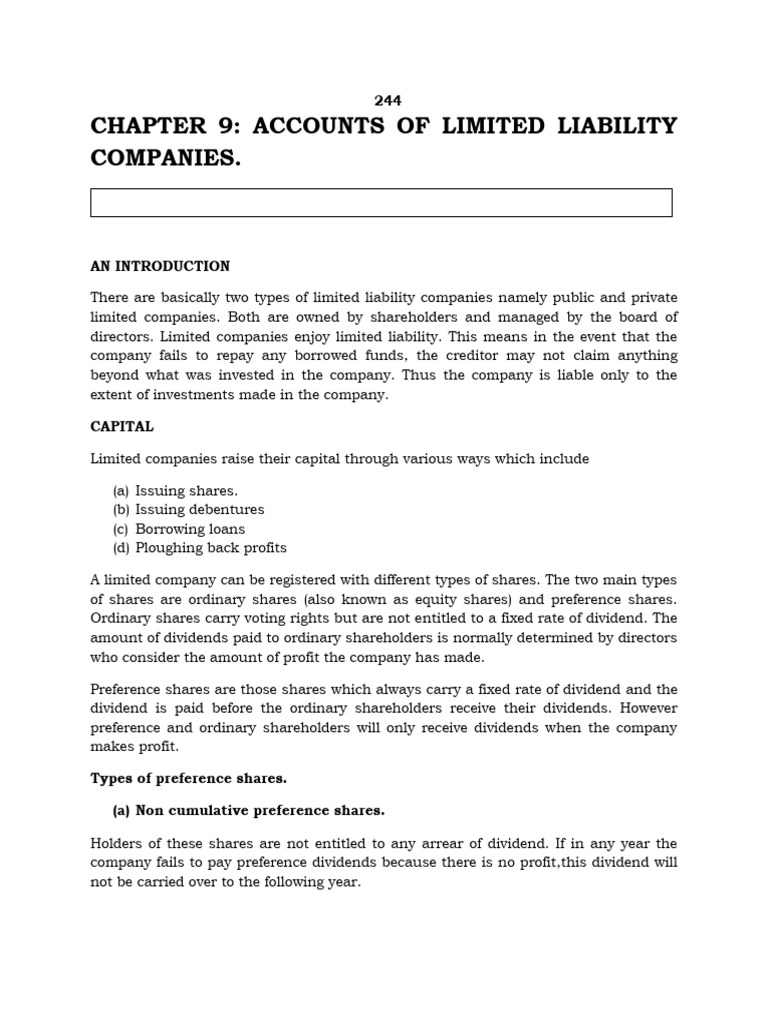 Limited Liability Companies Overview | PDF | Dividend | Expense