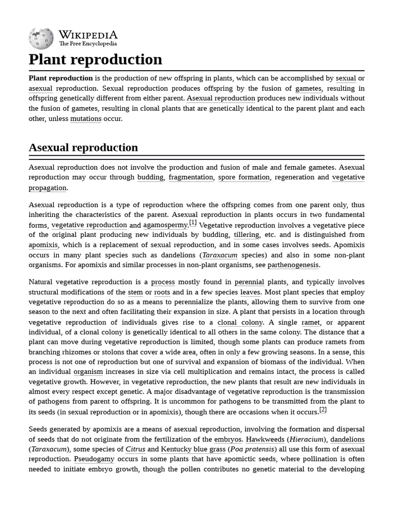 Plant_reproduction | PDF | Plant Reproduction | Flowers