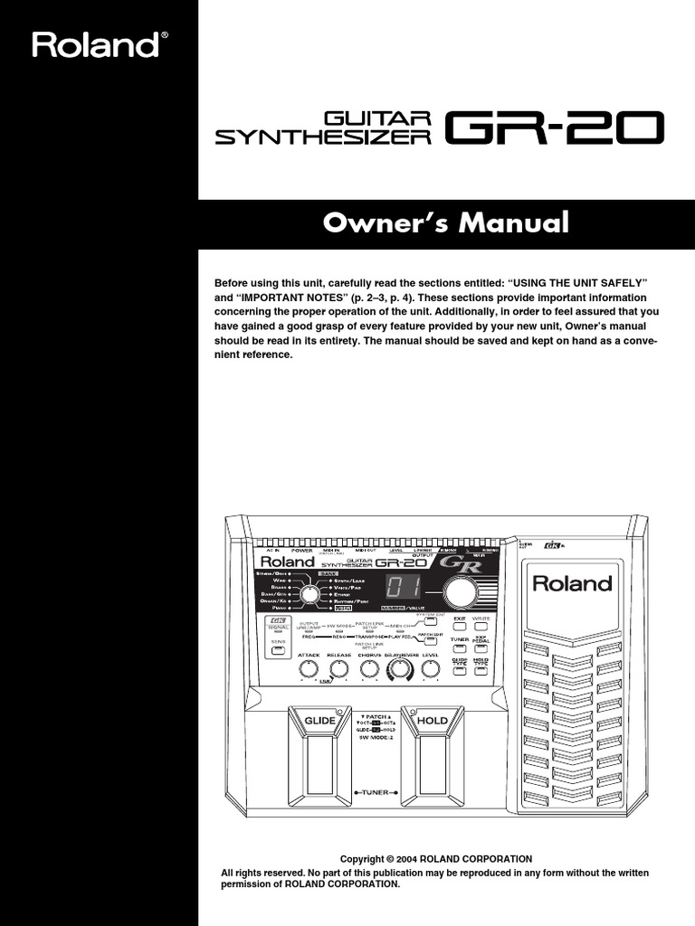 Roland GR-20 - E4 | PDF | Guitars | Synthesizer