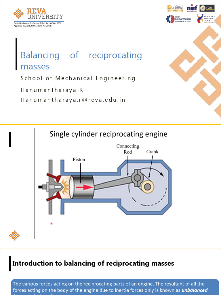 Balancing Reciprocating Engine Forces | PDF | Force | Motion (Physics)