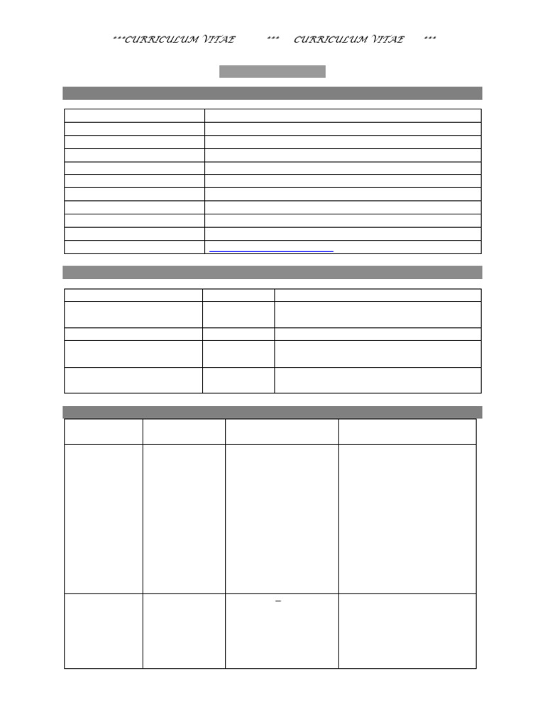 Curriculum Vitae | PDF | Tanzania | Fluency