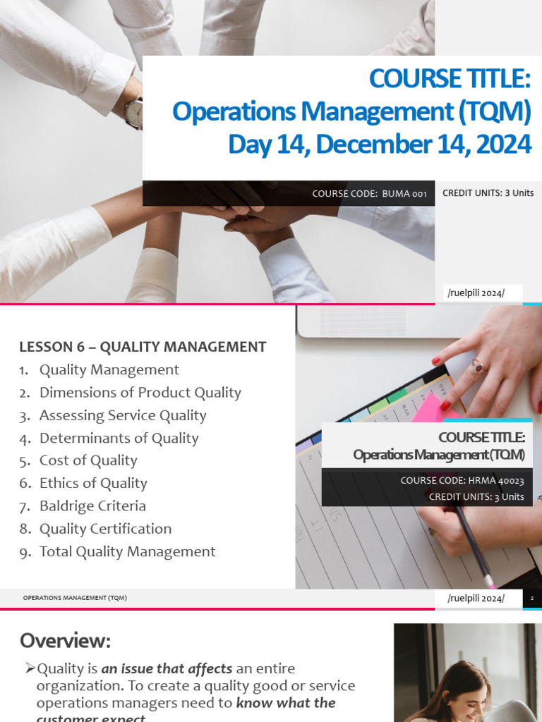 6 | PDF | Quality Management | Operations Management