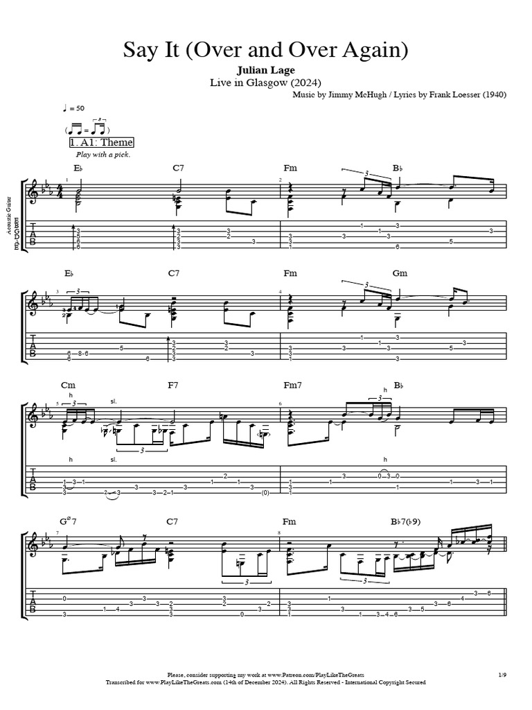 Say It (Over and Over Again) Tabs | PDF