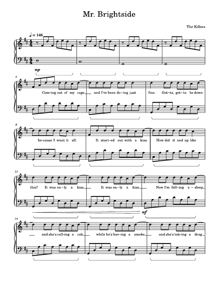 MR Brightside Sheet Music | PDF
