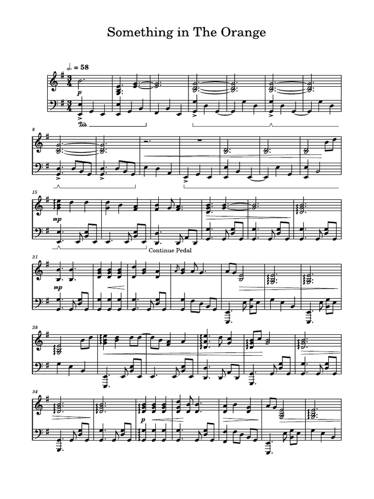Something in The Orange Sheet Music | PDF
