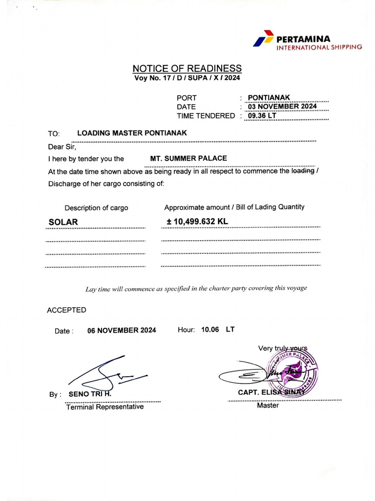 Notice of Readiness | PDF