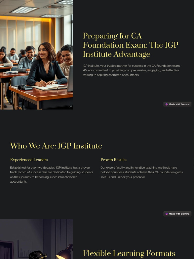 IGP Institute CA Foundation Overview | PDF