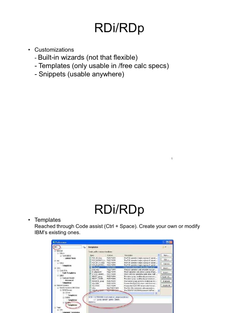 RDi Snippets (IBM Rational Developer For I) | PDF