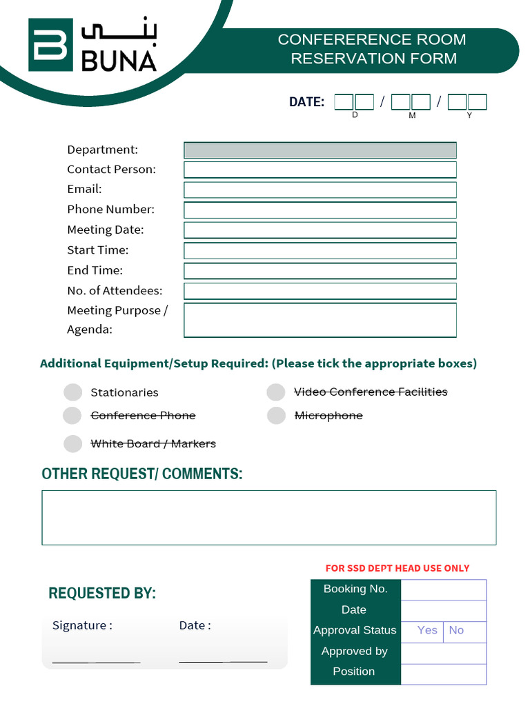 Conference Room Reservation Form | PDF