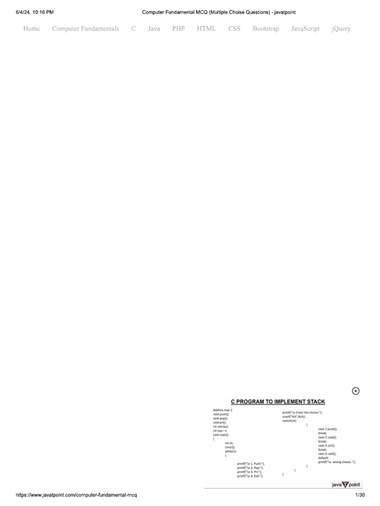 Computer Fundamental MCQ Part-1 | PDF