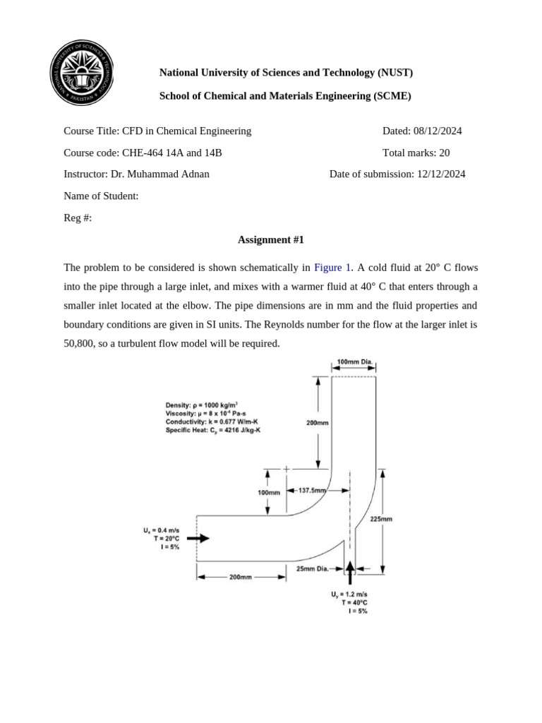 Assignment 1 and 2 | PDF | Computational Fluid Dynamics | Gases