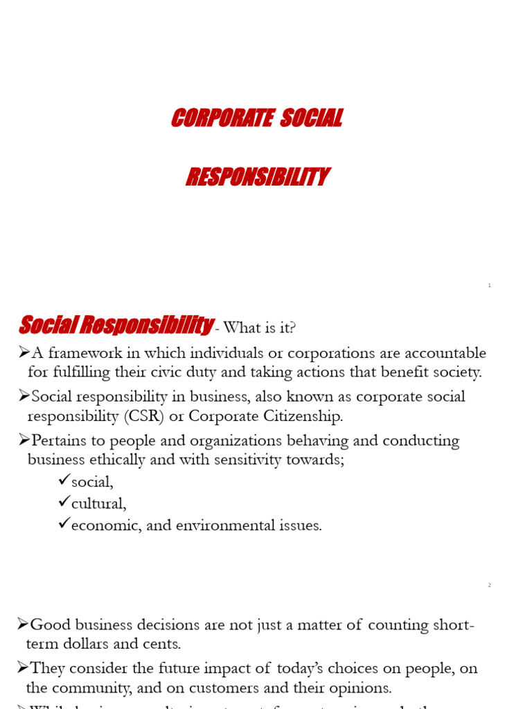 Understanding Corporate Social Responsibility | PDF | Corporate Social ...
