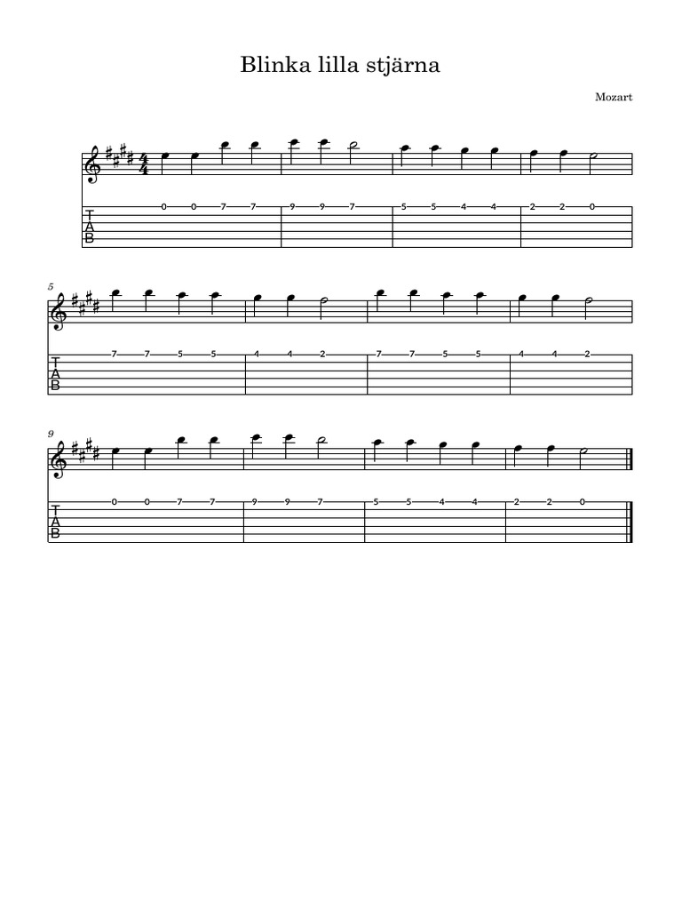 Blinka Lilla - Mozart | PDF