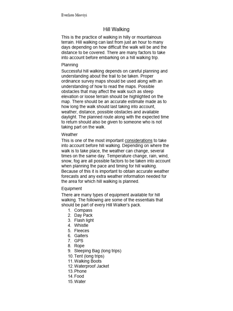 Hill Walking | PDF