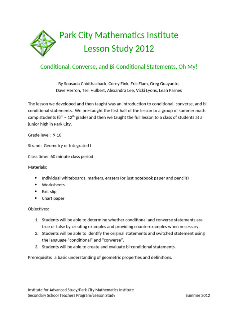 lesson_study2012 | PDF | Argument | Theorem