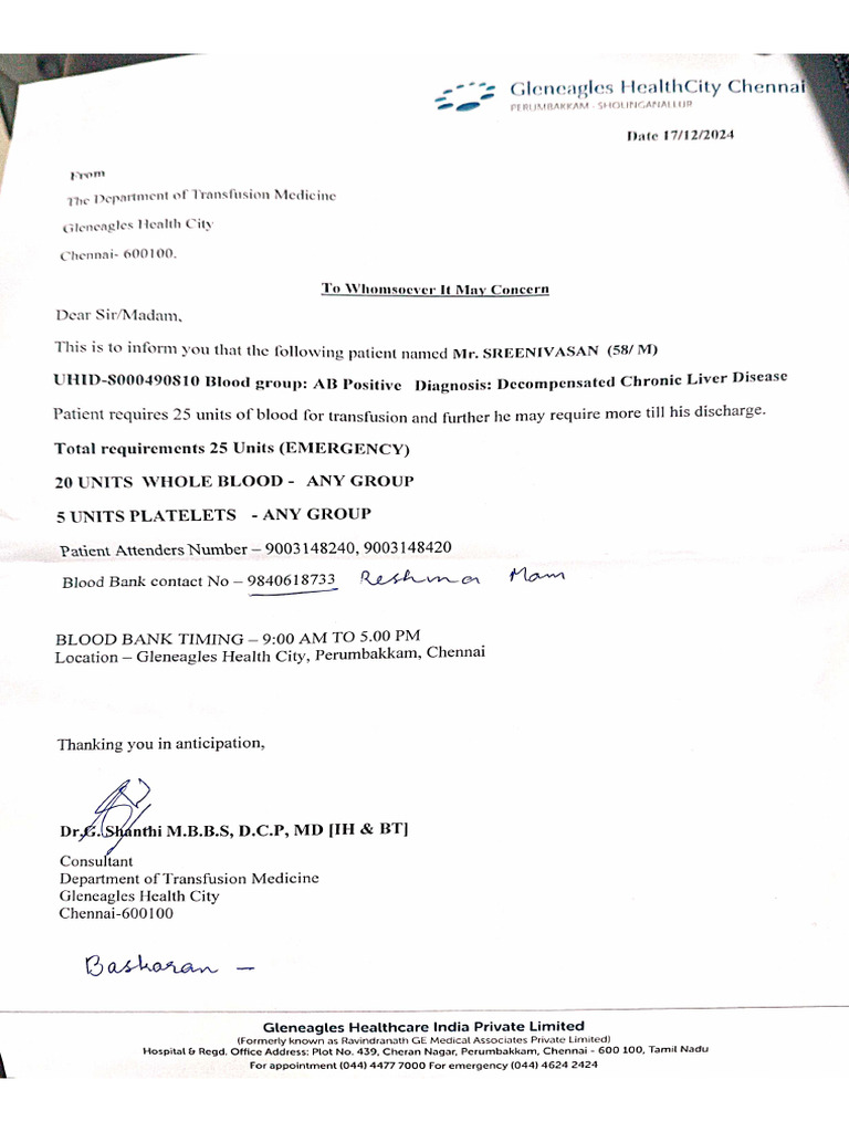 Blood Donation Circular | PDF