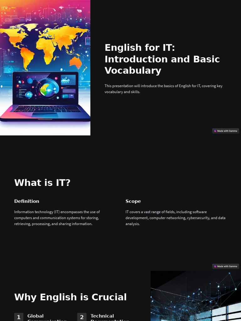 English For IT Introduction and Basic Vocabulary | PDF | Computer Data ...