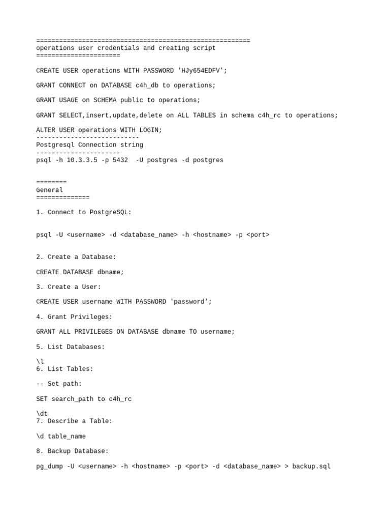 Postgresql Cmd For General Tasks Pdf Postgre Sql Databases 0156