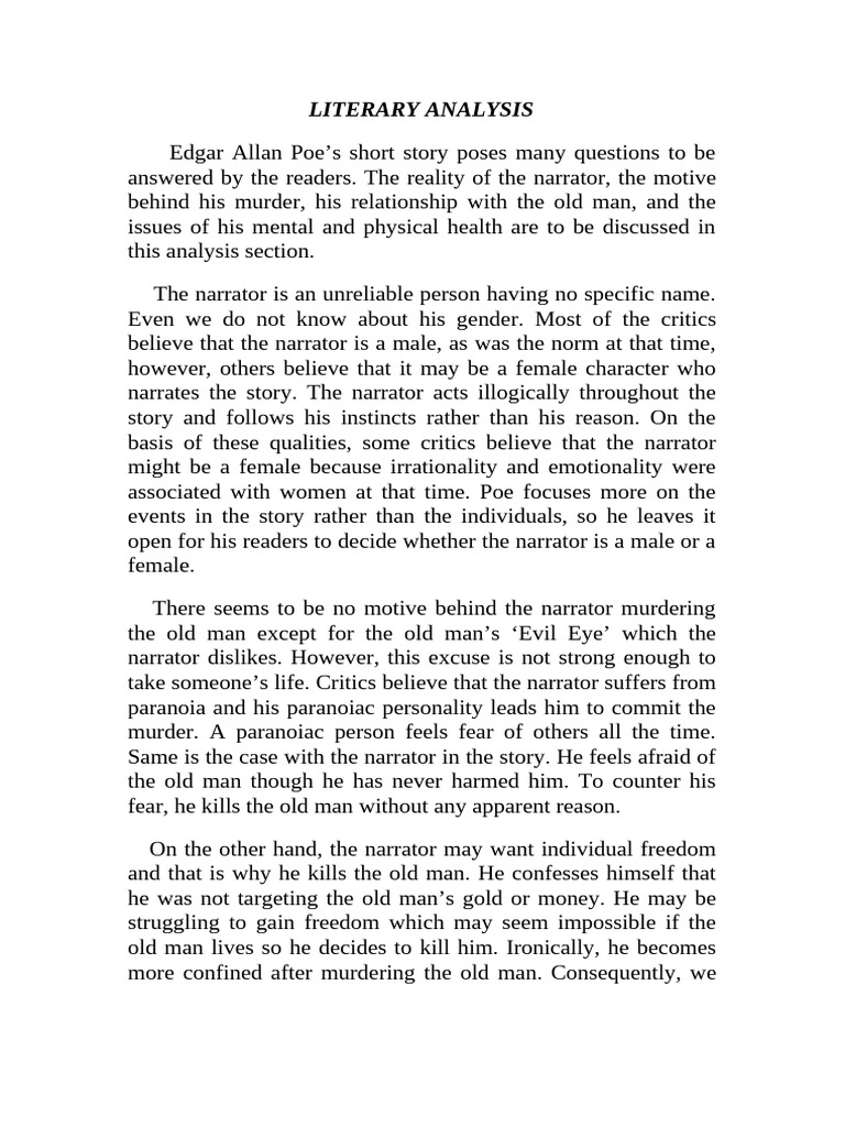 Analyzing the Narrator in Poe's Horror | PDF | Narration | Gothic Fiction