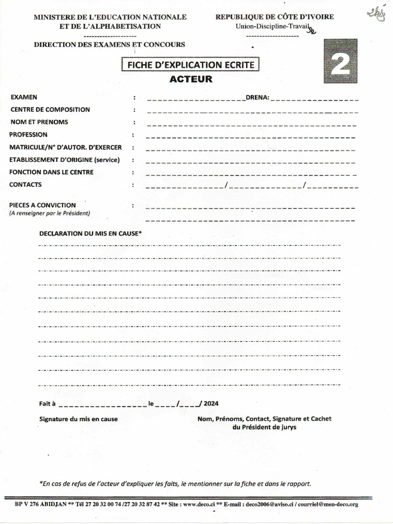 Fiche D'explication Ecrite Acreur 2 | PDF