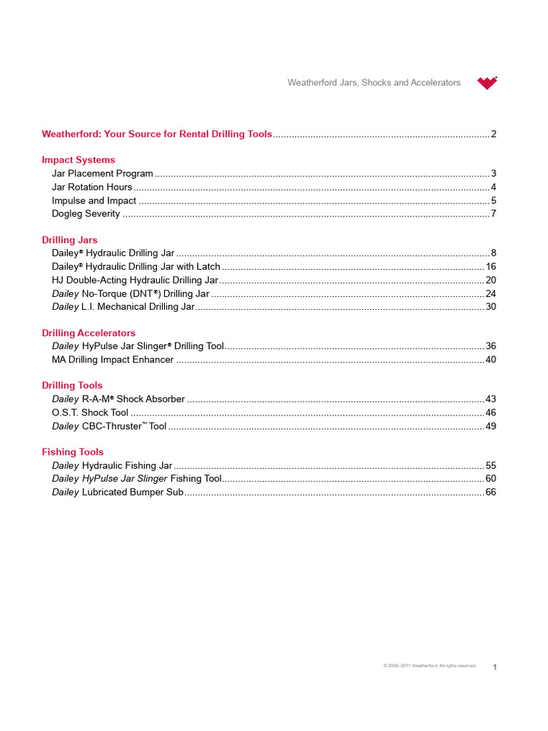 Weatherford: Your Source For Rental Drilling Tools Impact Systems | PDF